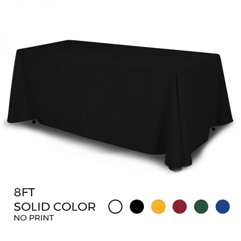 Table Throw 8ft - 4 Sided (Solid Color) | Display Rabbit